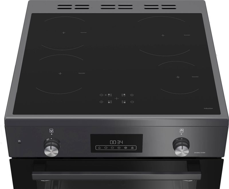 Blomberg HIRN651N 60cm Double Oven Electric Cooker with Induction Hob ...
